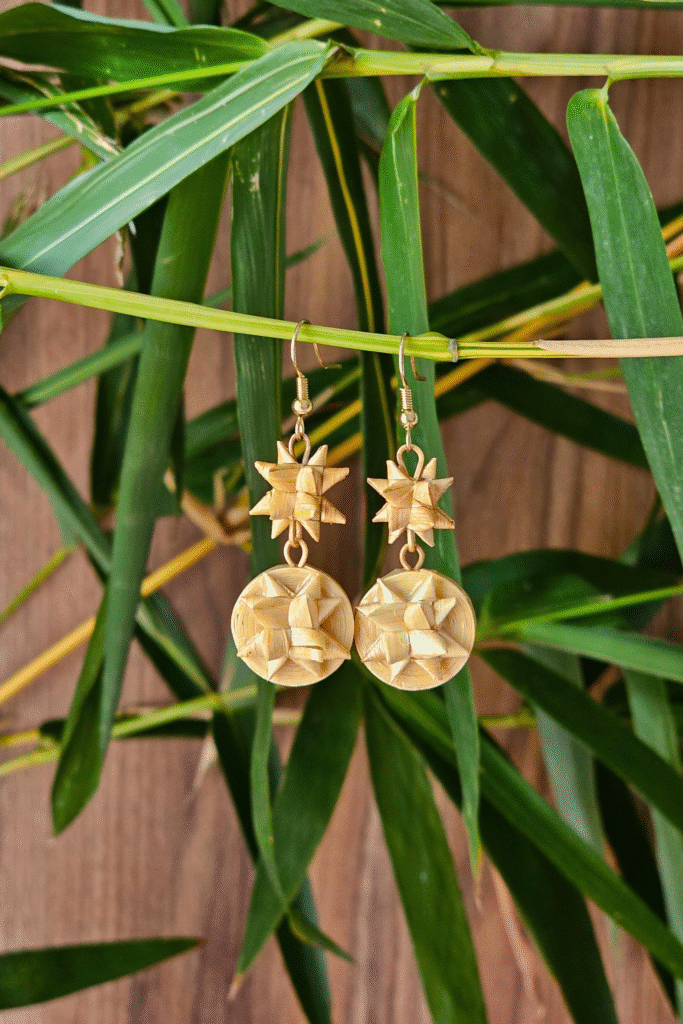 Handcrafted Bamboo Star Weave Earrings - Arteriors | Modern ...