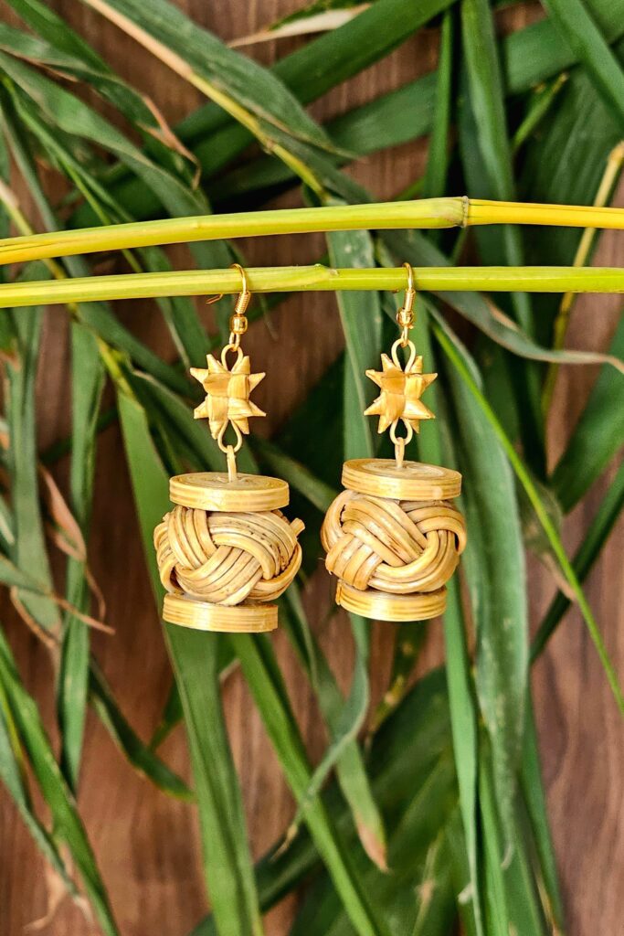 KnotBloom Bamboo Earrings - Arteriors | Modern, sustainable, hand-made ...