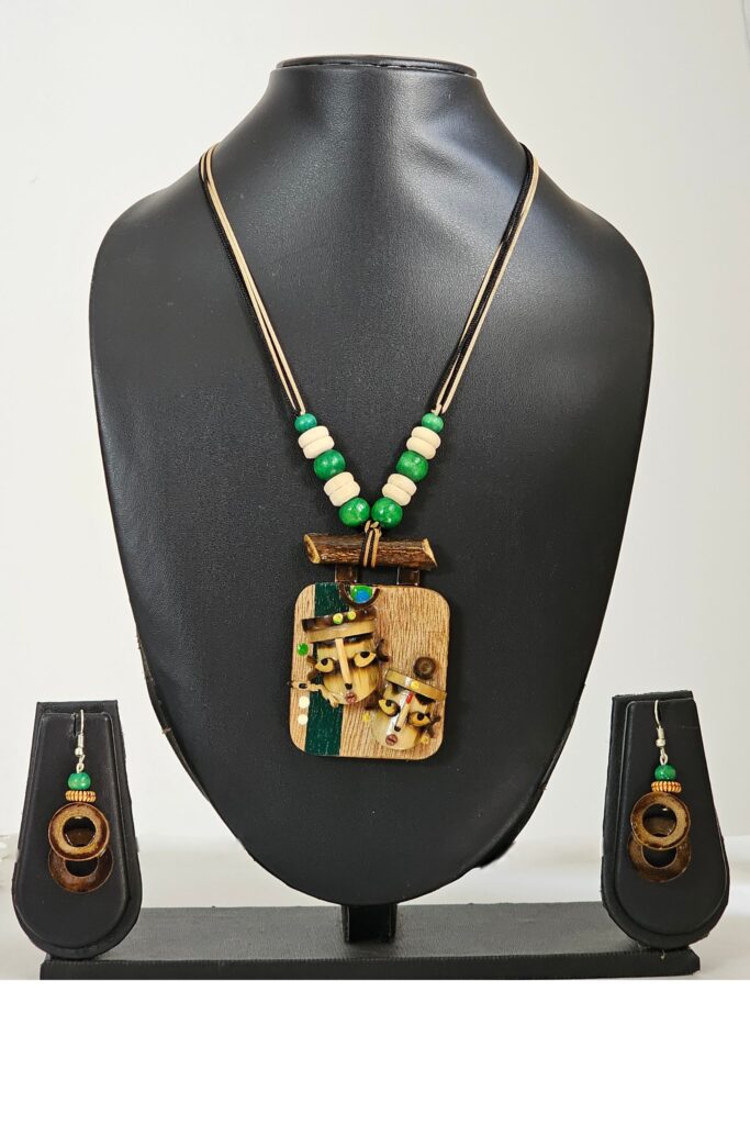 Tribal Twin Faces Pendant Set – Eco-Friendly Bamboo Jewelry - Arteriors ...